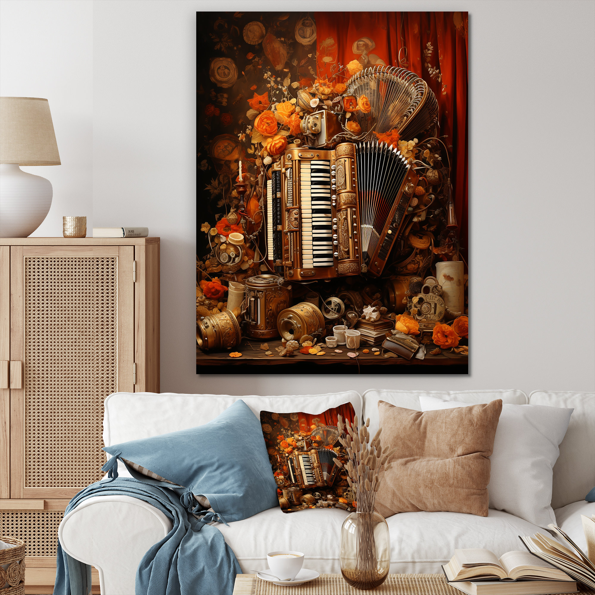 Design Art Bellows Breath Antique Amber On Canvas Print | Wayfair